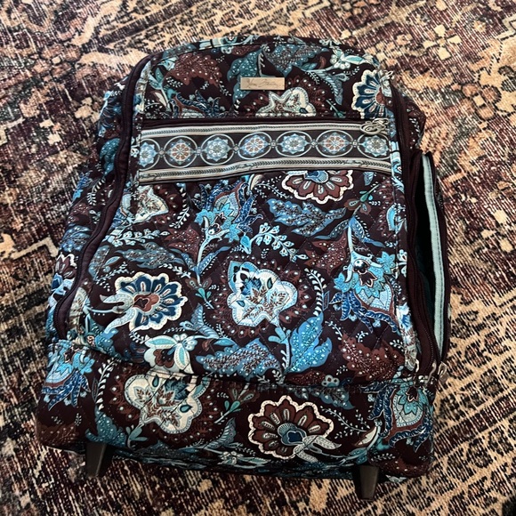 Vera Bradley | Bags | Vera Bradley Blue Java Rolling Suitcase In ...
